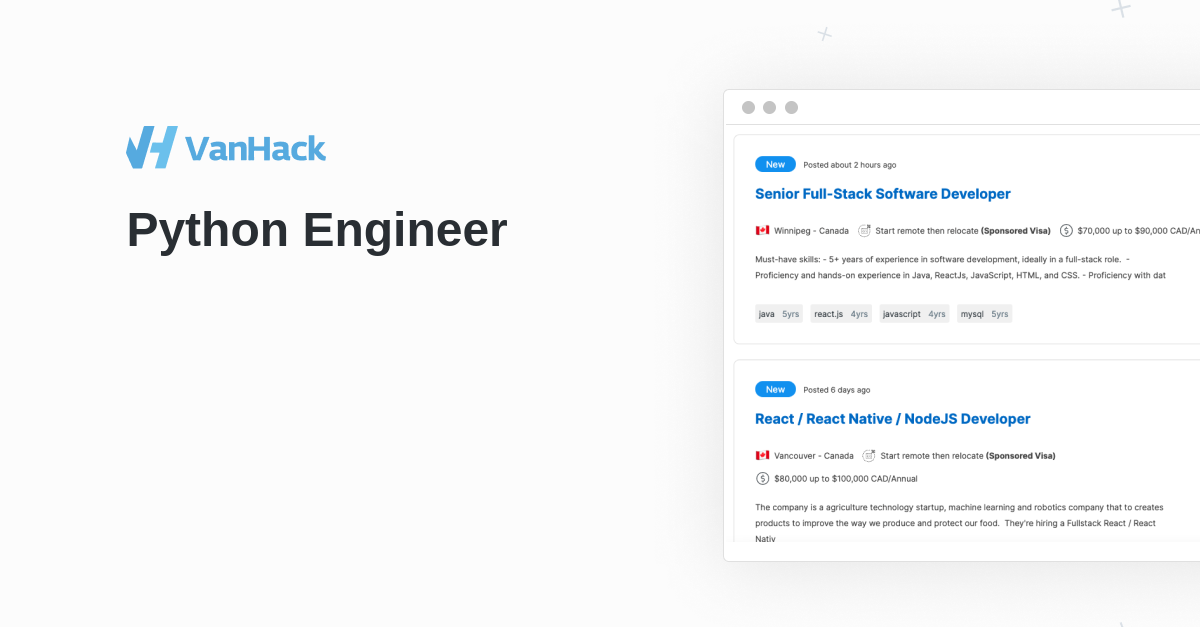 Python Engineer - VanHack
